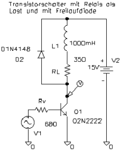 Die Freilaufdiode beim Transistor als Schalter – Volkers Elektronik ...