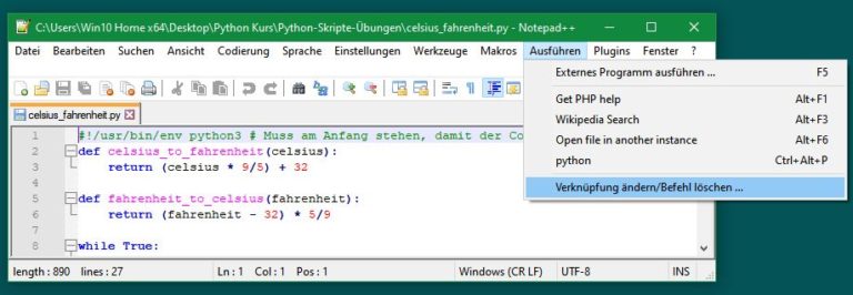 Notepad++ für Python anpassen und Python direkt aus Notepad++ ausführen ...