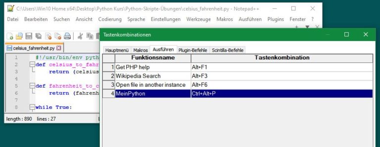 Notepad++ für Python anpassen und Python direkt aus Notepad++ ausführen ...