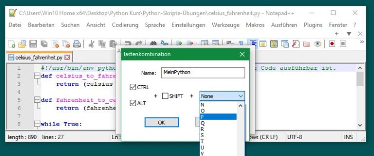 Notepad++ für Python anpassen und Python direkt aus Notepad++ ausführen ...